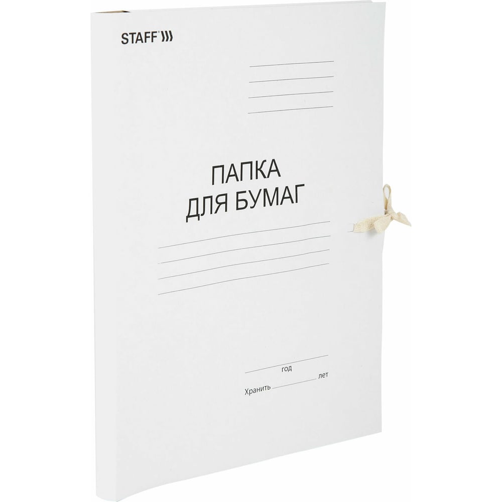 Папка для бумаг STAFF с завязками картонная, гарантированная плотность ...