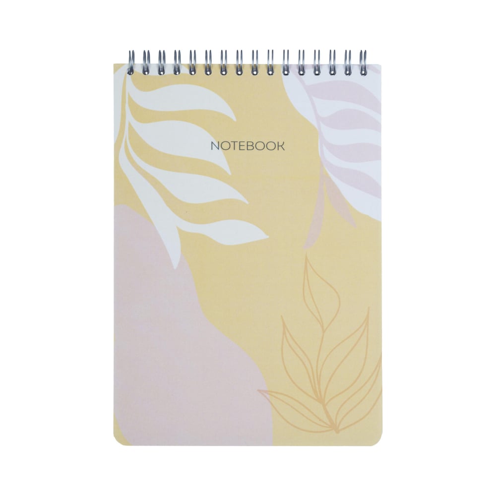 Блокнот Attache Selection Flora 2, 80 листов, клетка, А5, пластиковая обложка, серебристая ...