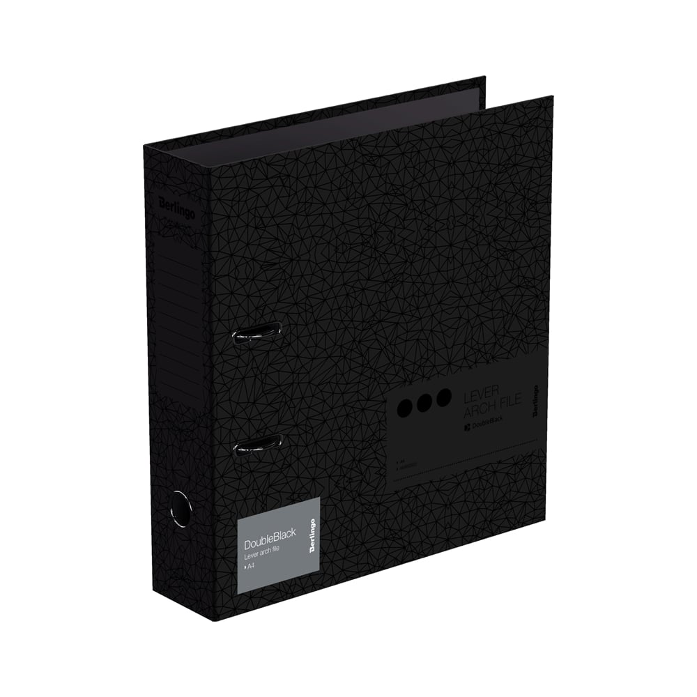 Папка-регистратор Berlingo DoubleBlack, 80 мм, ламинированная, черная ...