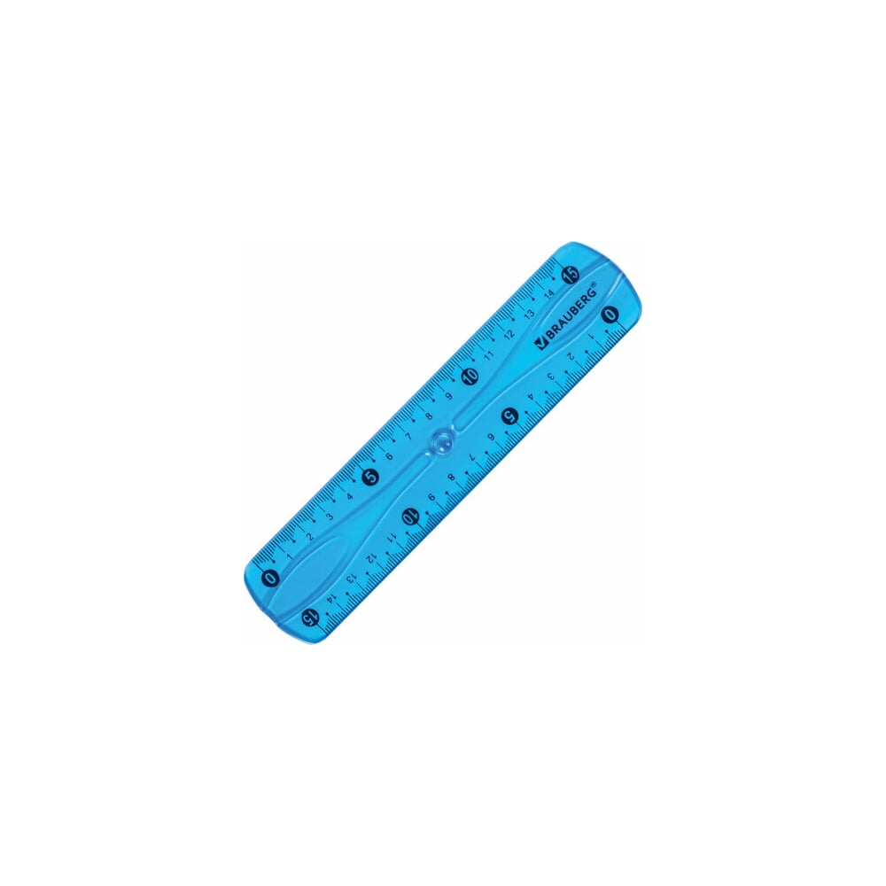 Пластиковая линейка BRAUBERG Flex, гибкая, 15 см ассорти, европодвес ...