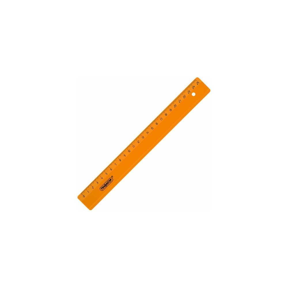 Пластиковая линейка Пифагор 25 см, прозрачная, неоновая, ассорти 210791 ...