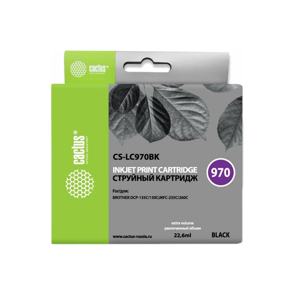Струйный картридж для brother dcp-135c/150c/mfc-235c/260c Cactus черный ...