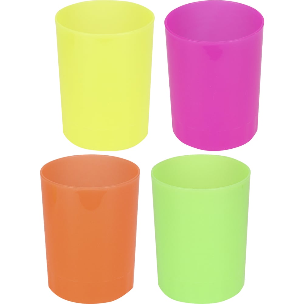 Стакан для ручек Prof-Press цвета флуоресцентные ассорти, 4 цвета СП ...