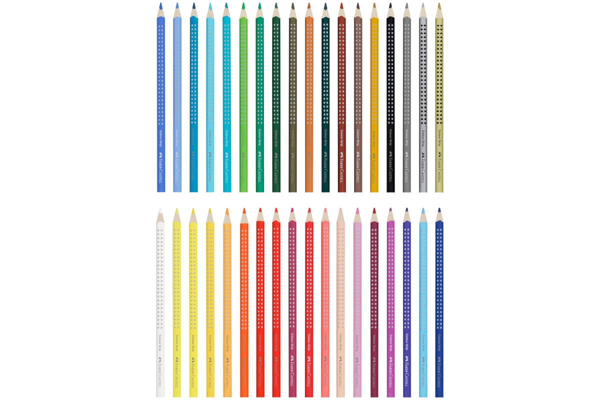 Цветные карандаши Faber-Castell grip, 36 цветов, трехгранные ...