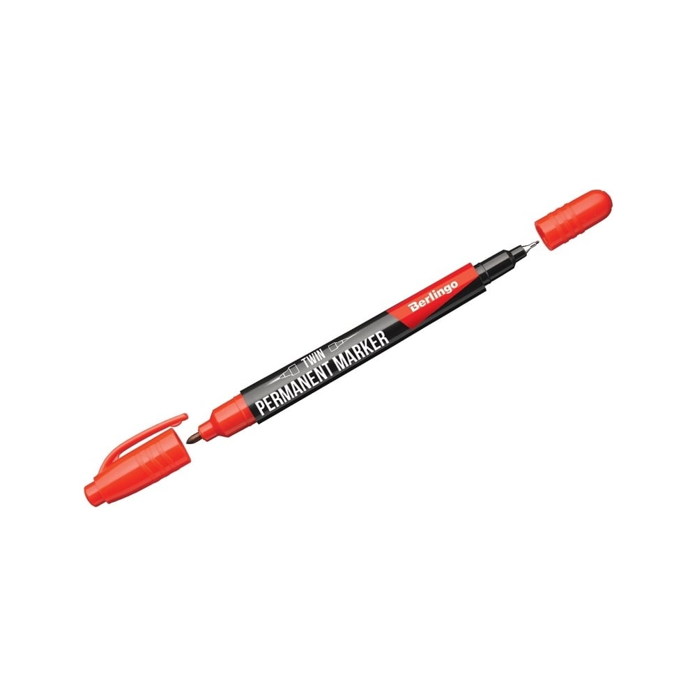Перманентный двухсторонний маркер Berlingo multiline pe55 красный ...
