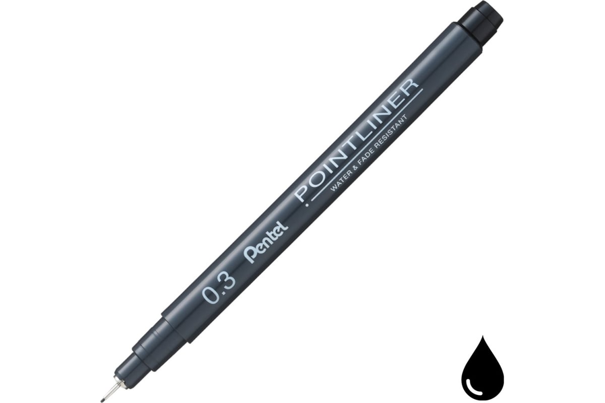 Линер Pentel Pointliner 0.03 мм 12 шт S20P-03A черные чернила 708859 - выгодная цена, отзывы ...