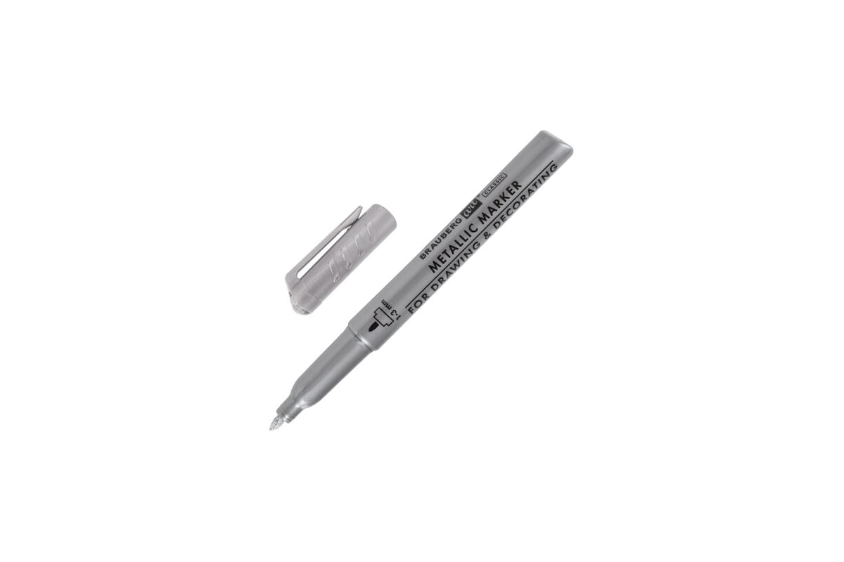 Маркер для декорирования и рисования BRAUBERG Art Metallic серебристый ...