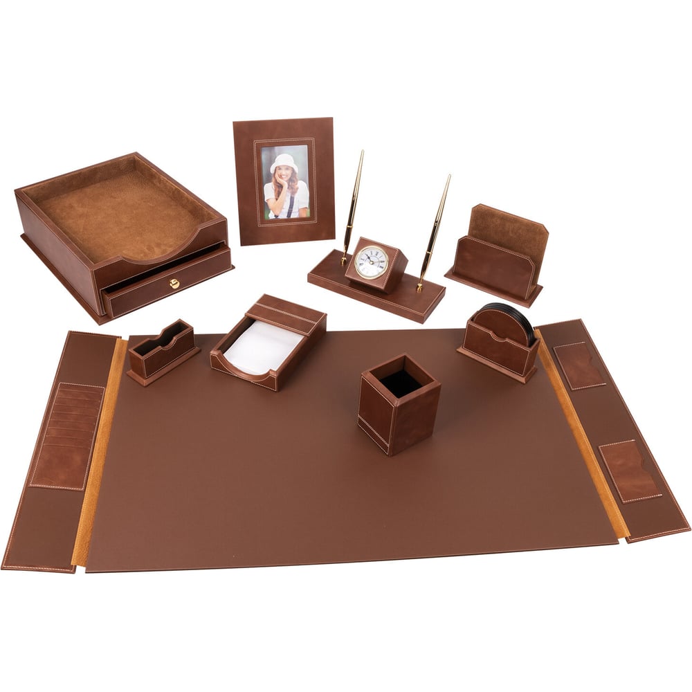 Настольный набор GALANT из натуральной кожи, 9 предметов, под гладкую ...