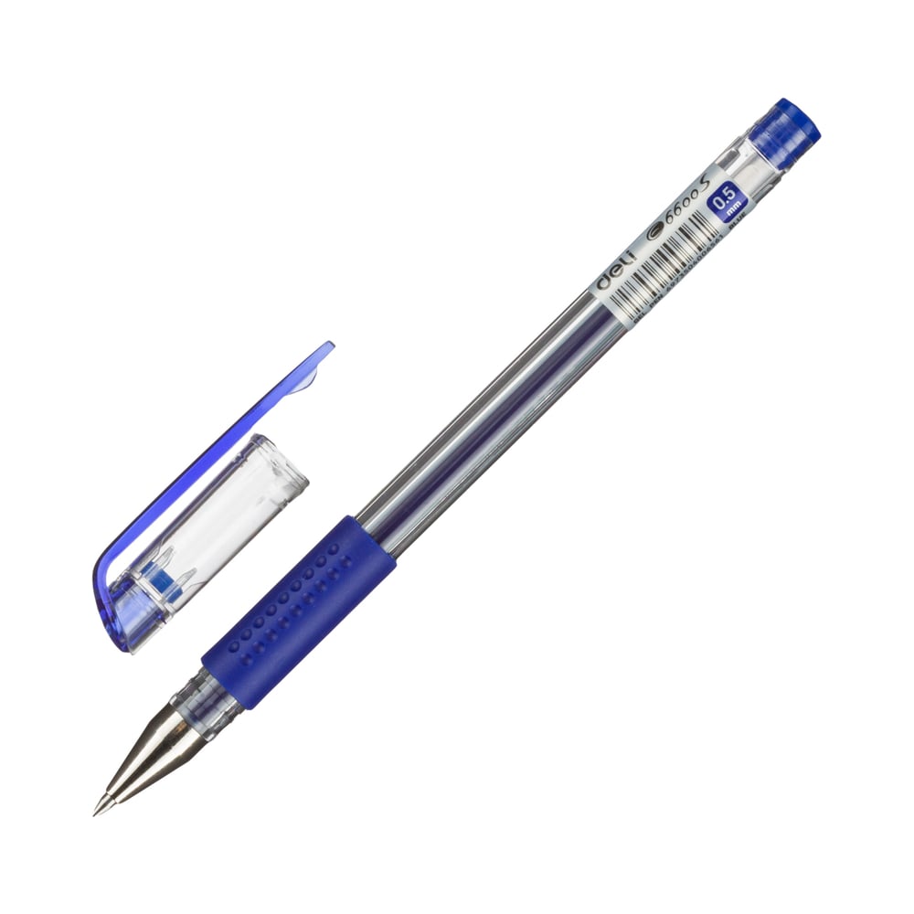 Гелевая неавтоматическая ручка DELI диаметр шарика 0.5 мм, резиновая ...