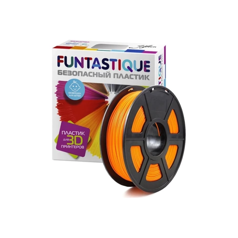 Пластик в катушке FUNTASTIQUE petg, 1.75 мм, 1 кг, оранжевый PETG-1KG ...