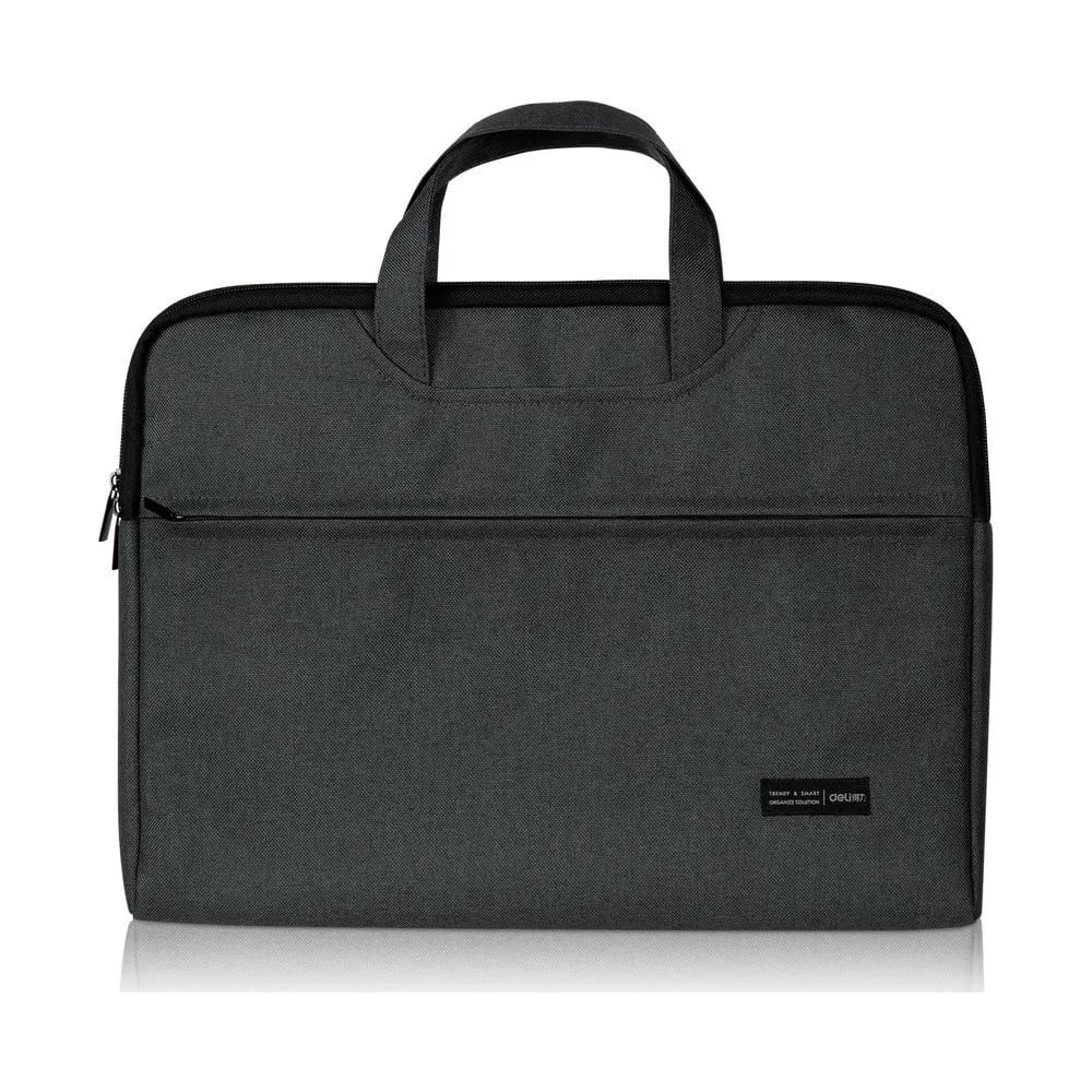 Папка-портфель DELI 5590GREY 1 отделение, A4, текстиль, темно-серый ...