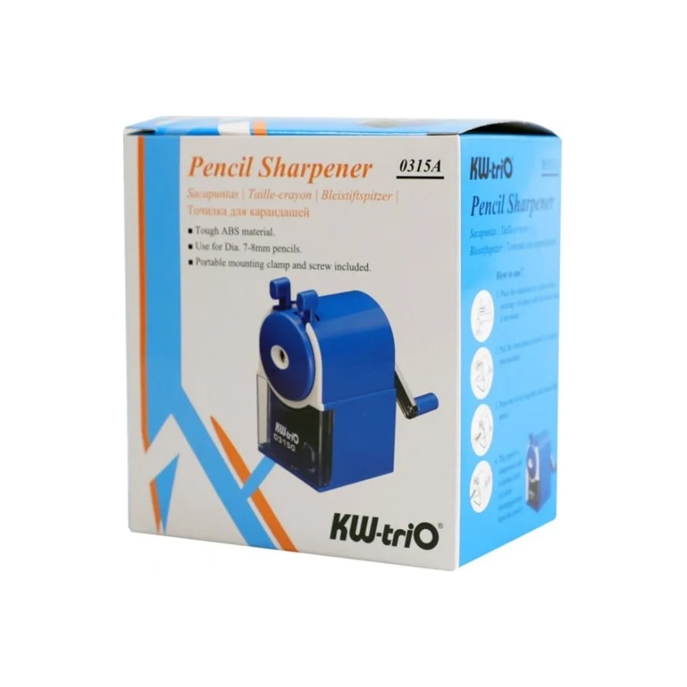 Точилка для карандашей KW-Trio 315A механическая, 1 отверстие, пластик ...