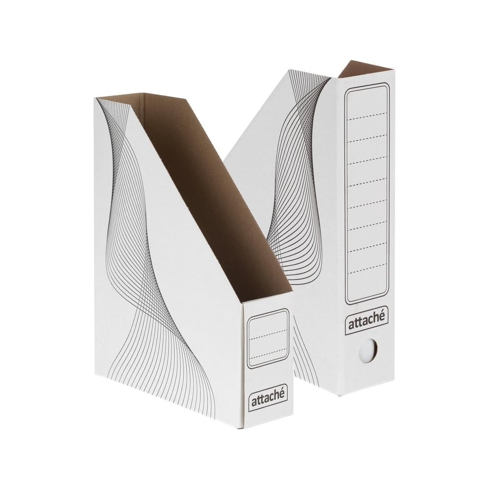 Вертикальный лоток Attache 75 мм, белый, волны, 2 штуки, сборный, гофрокартон 1640473 - выгодная ...