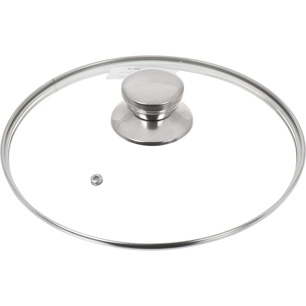 Крышка для посуды DANIKS стекло, 24 см, металлический обод, кнопка нержавеющая сталь, д5724 ...