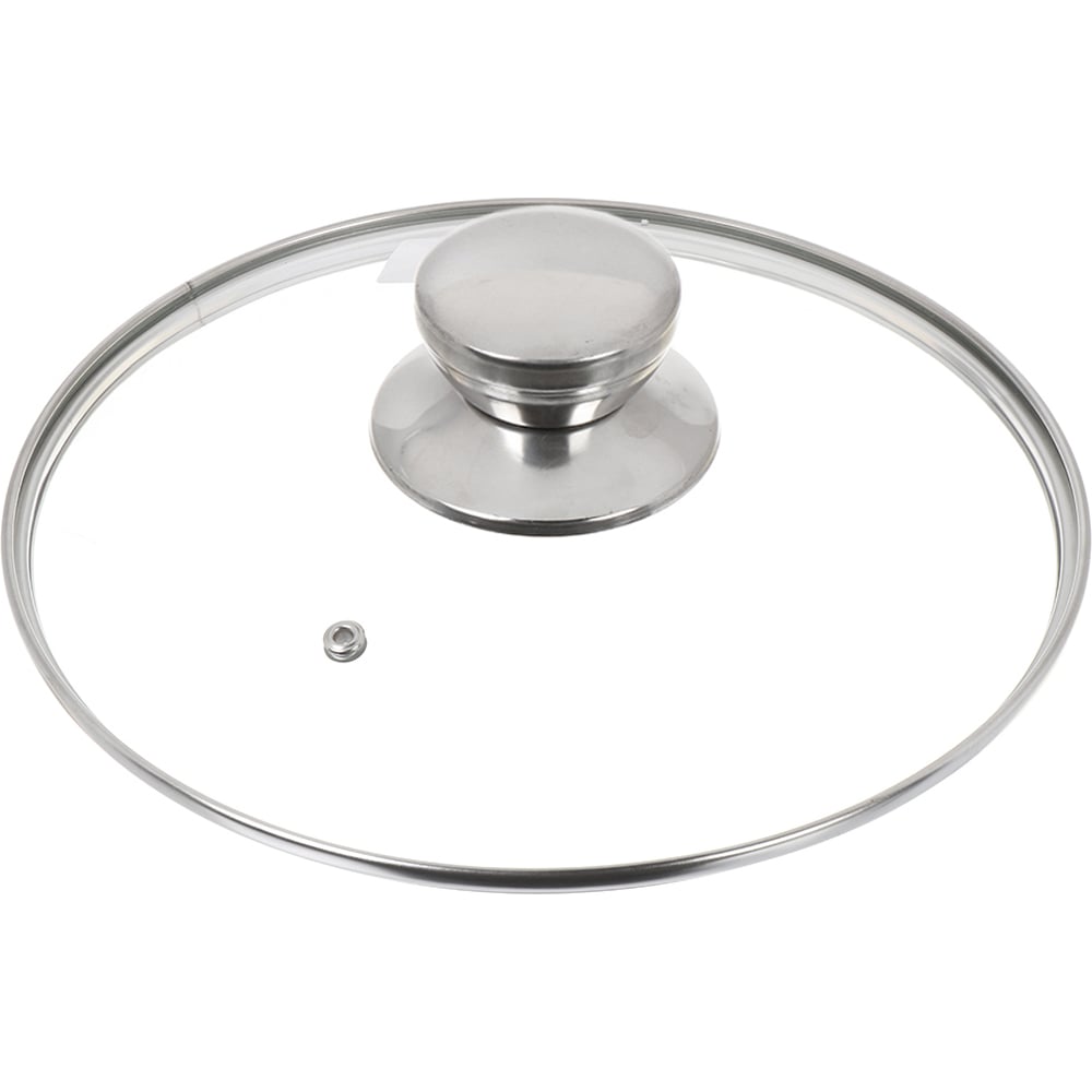 Крышка для посуды DANIKS стекло, 20 см, металлический обод, кнопка нержавеющая сталь, д5720 ...