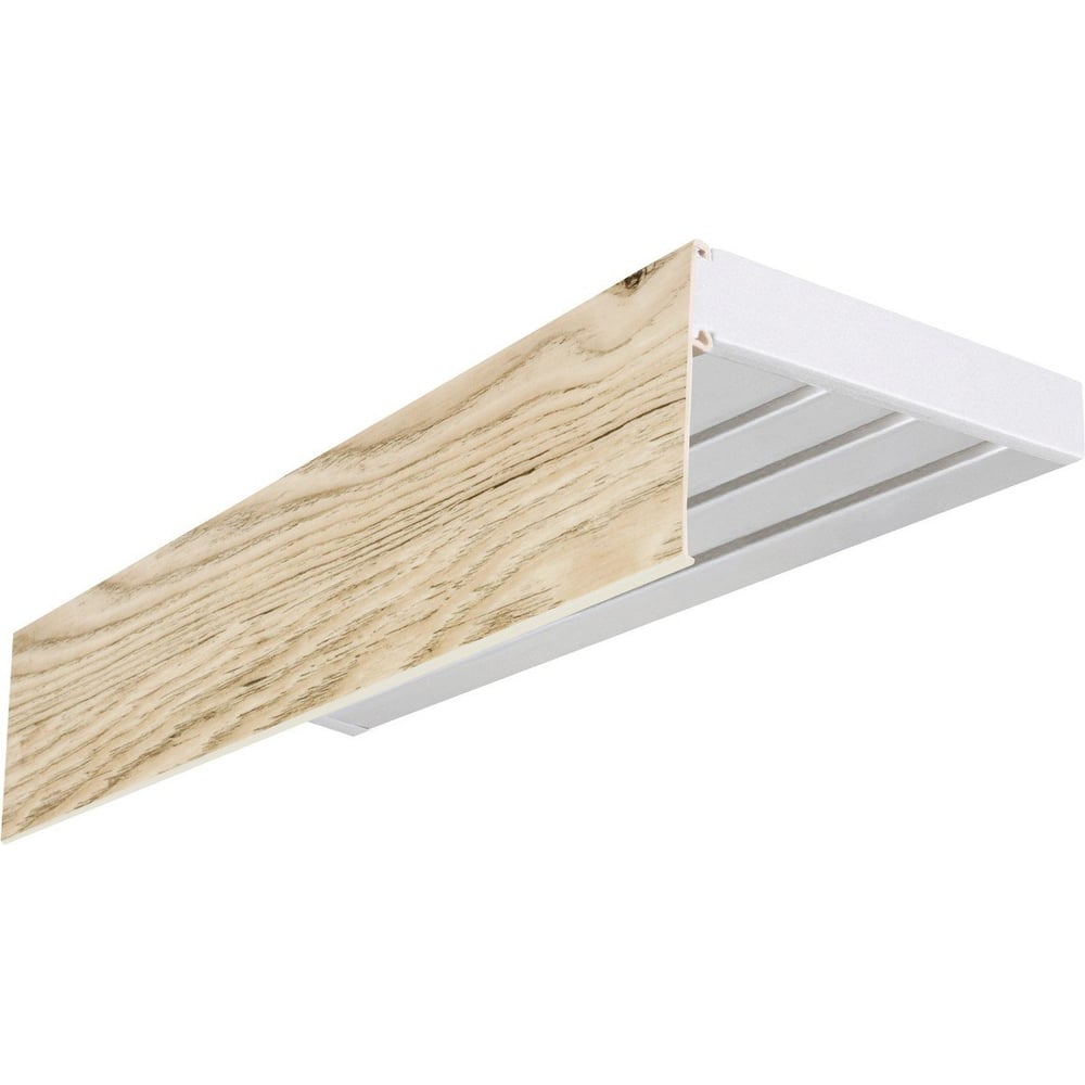 Карниз Эскар Эконом+ в сборе, 3-х рядный, ясень шимо светлый, 5 см, 2,6 ...