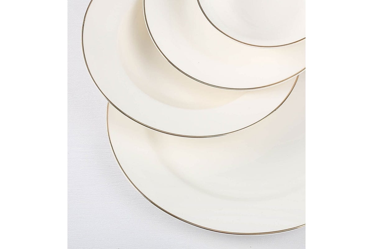 Набор столовой посуды Arya Home dory gold exclusive из костяного ...