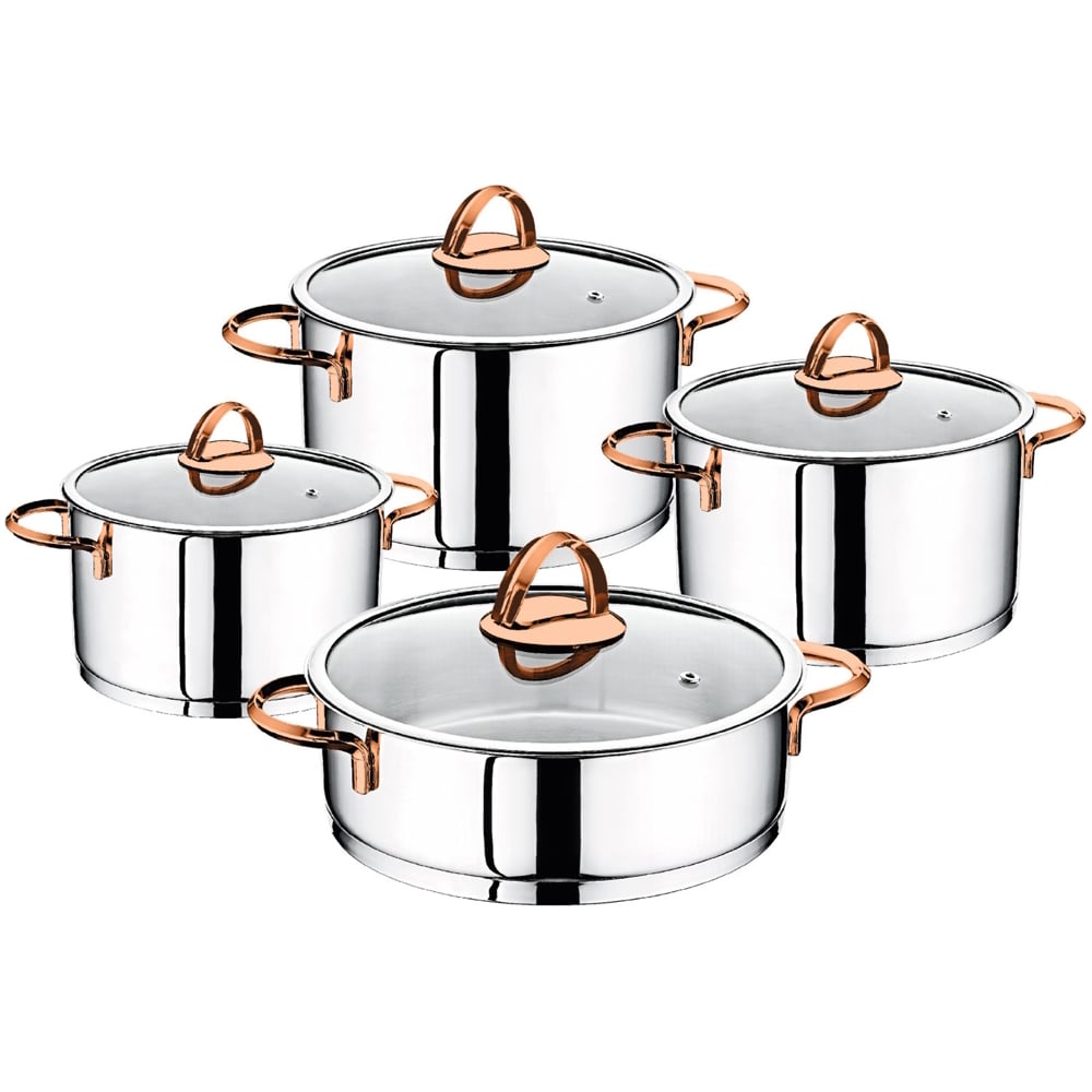 Набор кухонной посуды OMS collection из 8 4/4 предметов, крышки ...