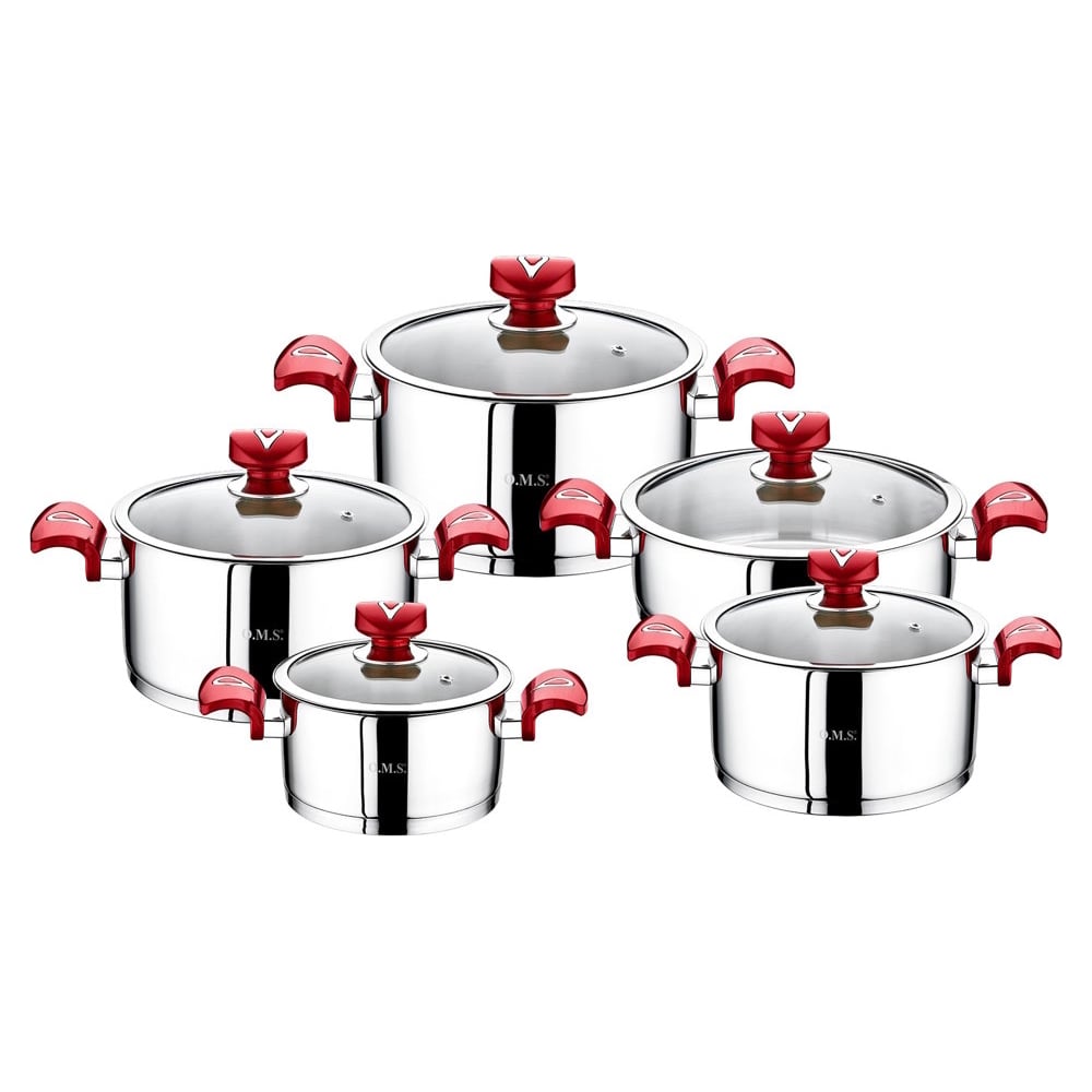 Набор кухонной посуды OMS collection из 10 5/5 предметов крышки ...