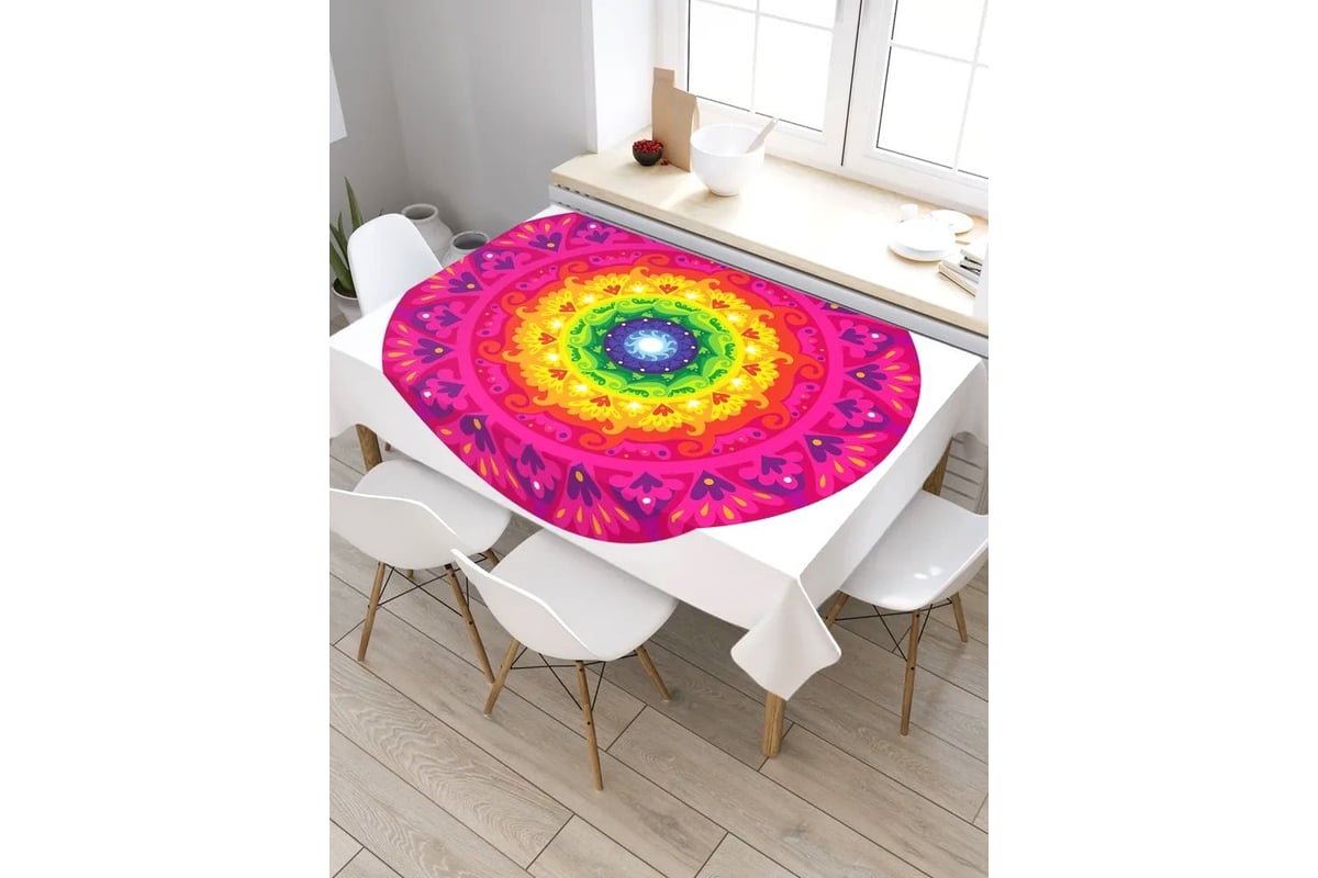 Скатерть прямоугольная из сатена JOYARTY Цвета чакр tc_36887_120x145 - выгодная цена, отзывы ...