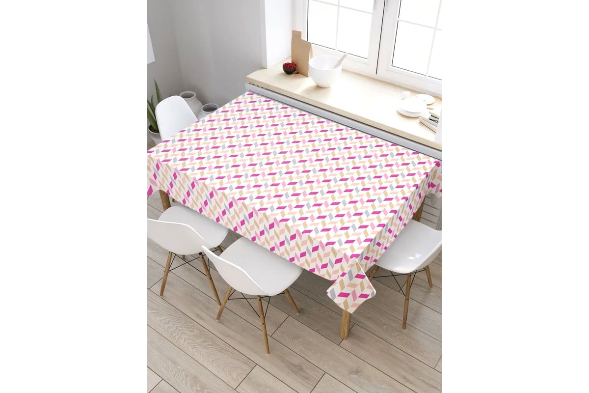 Скатерть прямоугольная из сатена JOYARTY Цветное плетение tc_31748_120x145 - выгодная цена ...