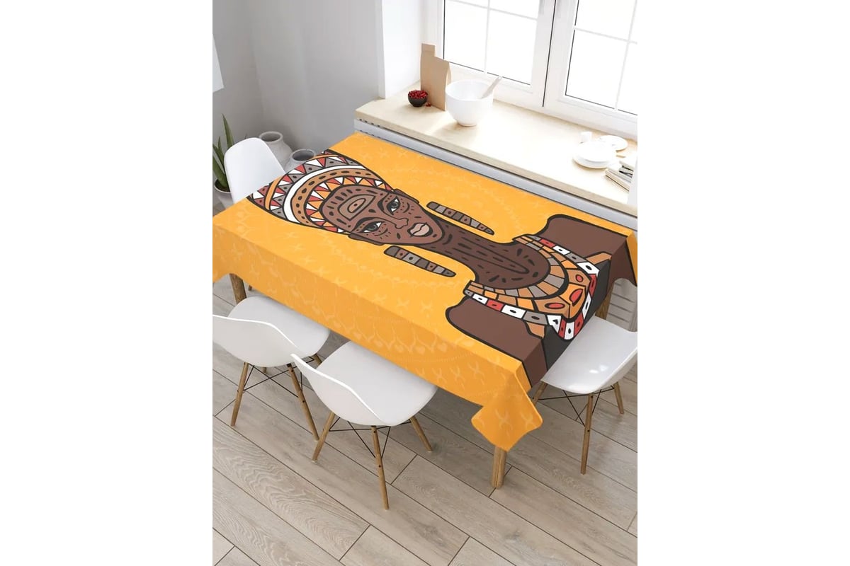 Прямоугольная скатерть из сатена JoyArty Украшения африканки tc_36757_120x145 - выгодная цена ...