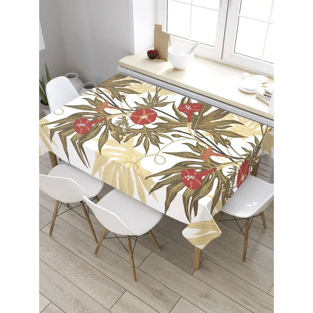 Прямоугольная скатерть из сатена JoyArty Тропическая лиана tc_28567_120x145 - выгодная цена ...