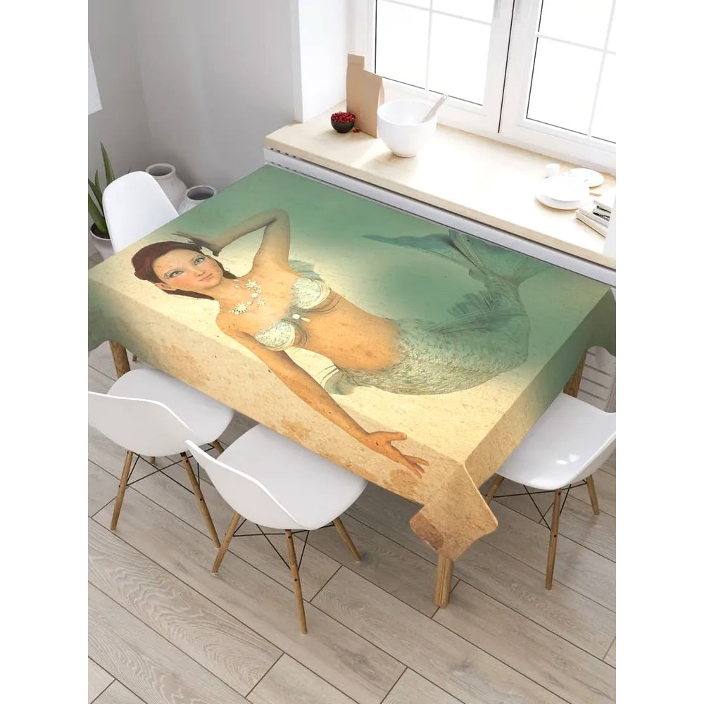 Скатерть прямоугольная JoyArty Стройная русалка из сатена tc_4484_120x145 - выгодная цена ...