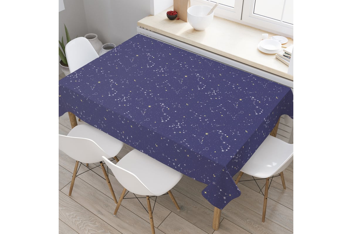 Скатерть прямоугольная тканевая JOYARTY на стол с рисунком Море сердец 145х180 см tc_422654 ...