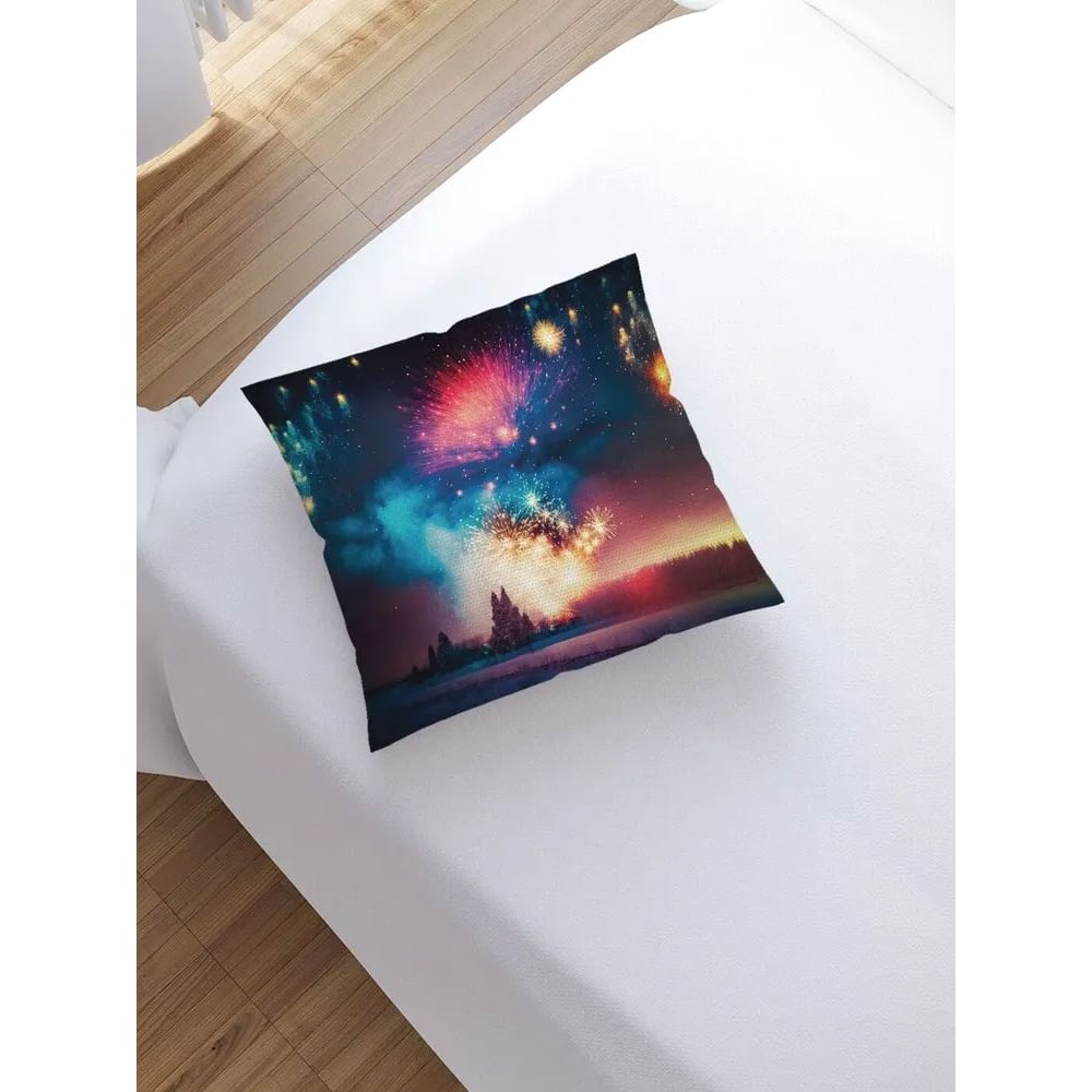 Наволочка декоративная JoyArty на молнии, чехол на подушку Салют зимой 45x45 см sl_427874 ...