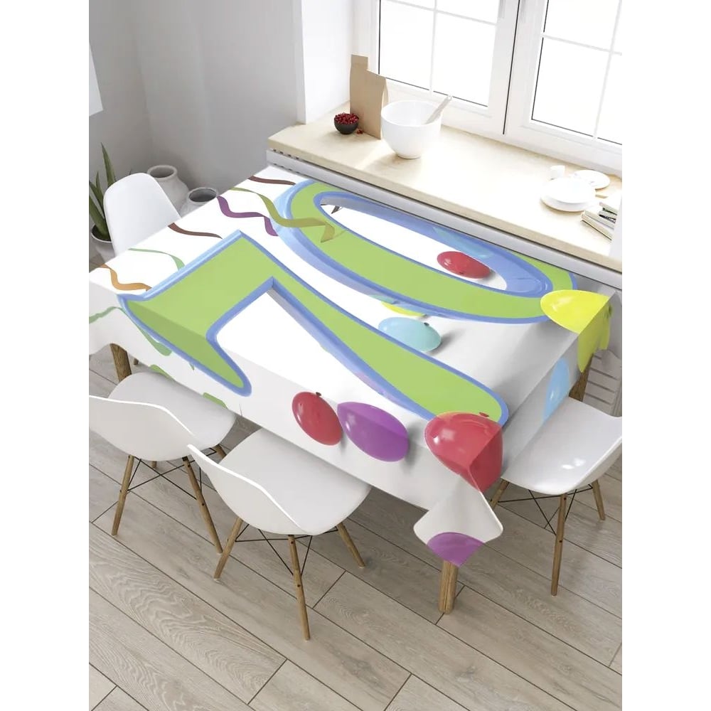 Скатерть JoyArty Цифры с леточками, прямоугольная, из сатена tc_34181 ...