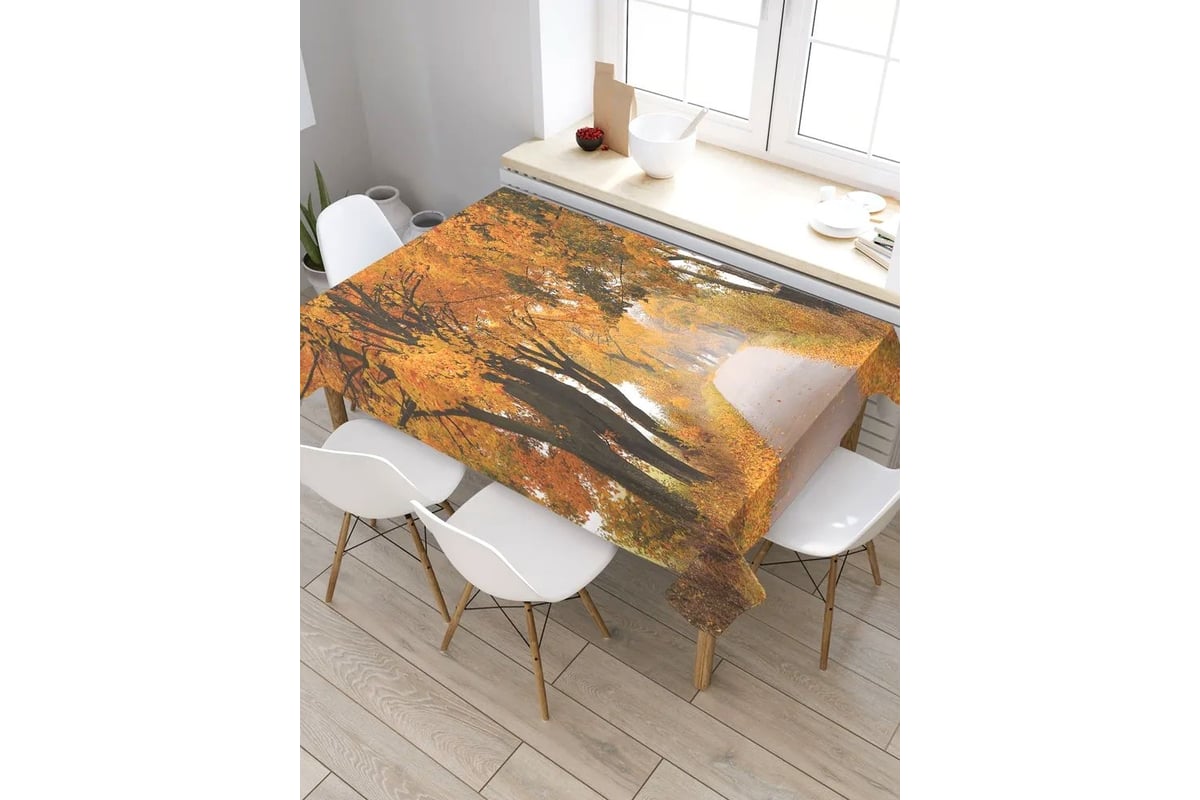 Прямоугольная скатерть из сатена JoyArty Туманная осень tc_37662_120x145 - выгодная цена, отзывы ...