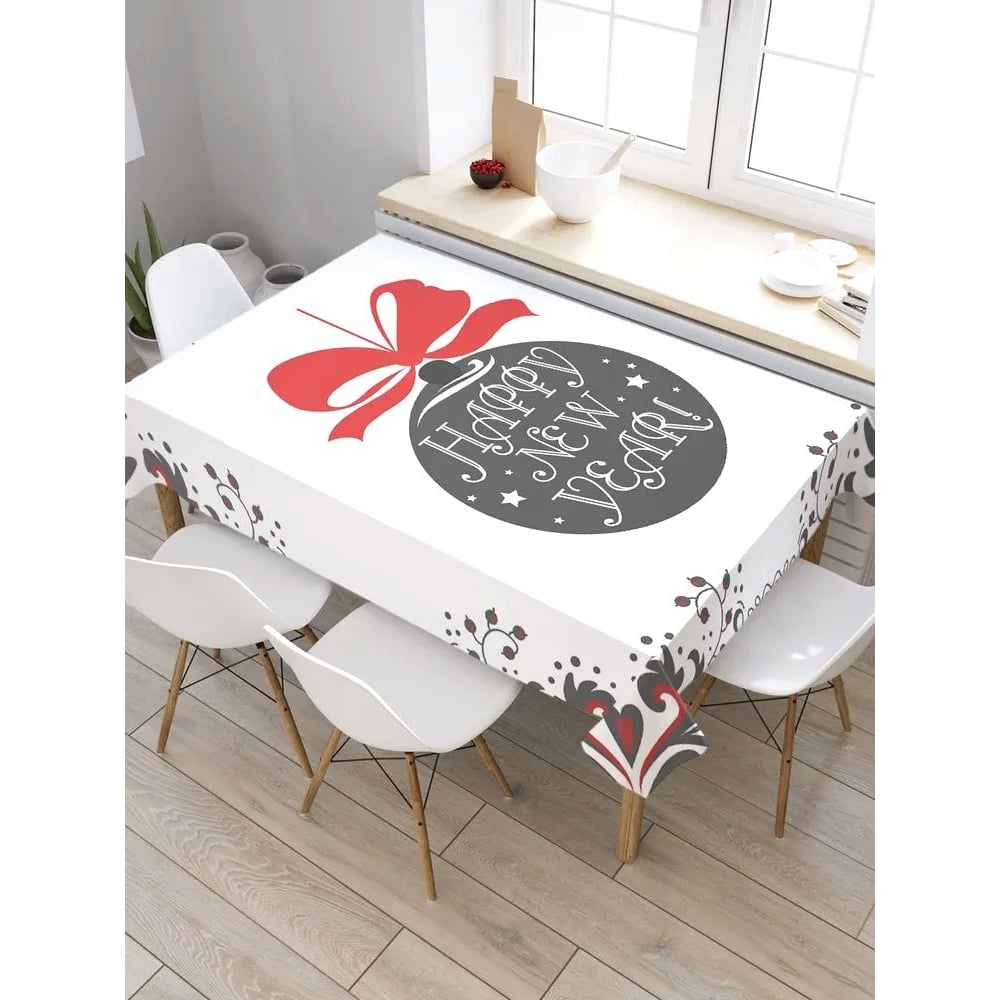 Скатерть JoyArty Шар с бантом, прямоугольная, из сатена tc_6928_120x145 ...