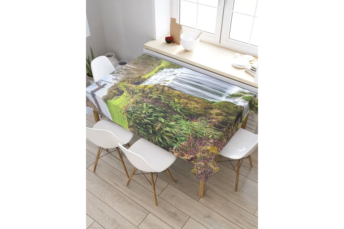 Скатерть JoyArty Шёпот водопада, прямоугольная, из сатена tc_6388_120x145 - выгодная цена ...