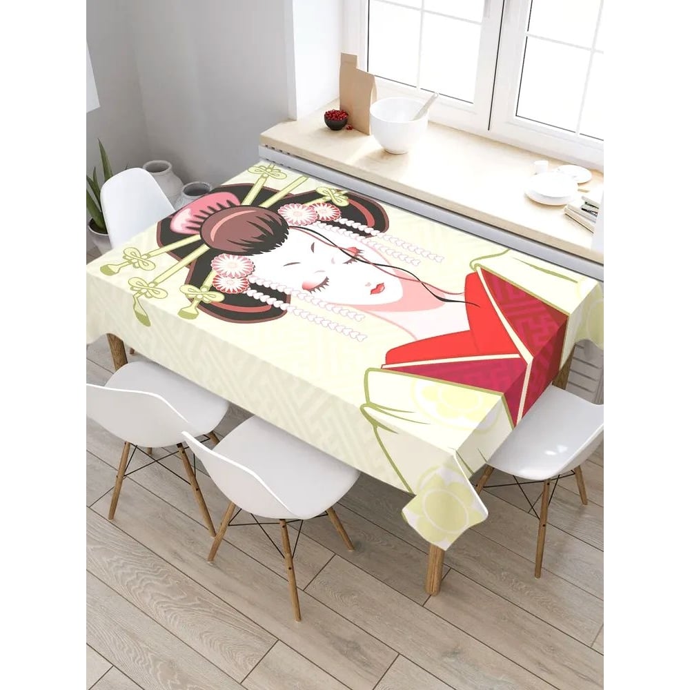 Скатерть JoyArty Японская женщина, прямоугольная, из сатена tc_37342_120x145 - выгодная цена ...