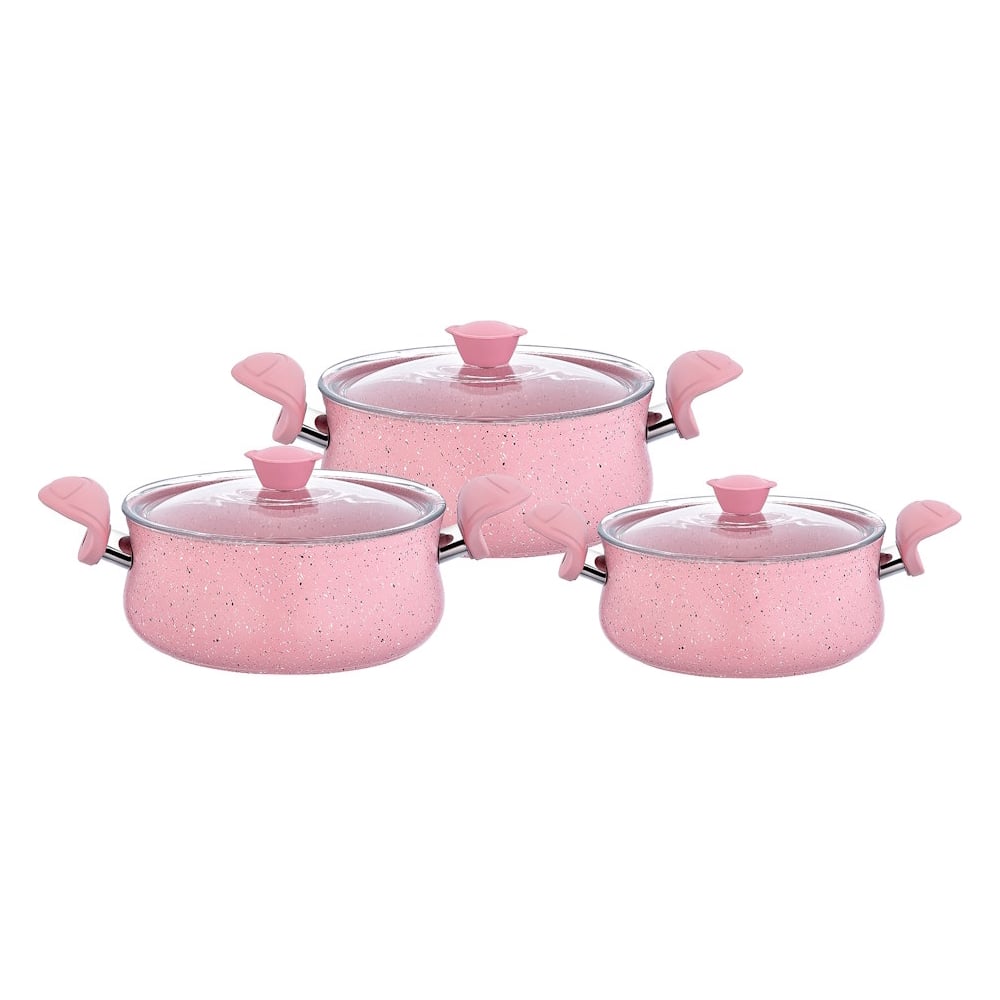 Набор посуды OMS collection 6 (3/3) предметов, с АПП, крышки стеклянные ...