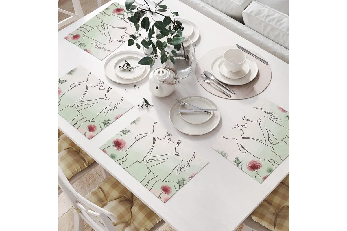 Салфетки на стол для сервировки JoyArty прямоугольные, плейсмат "Детская любовь", 32x46 см, в ...