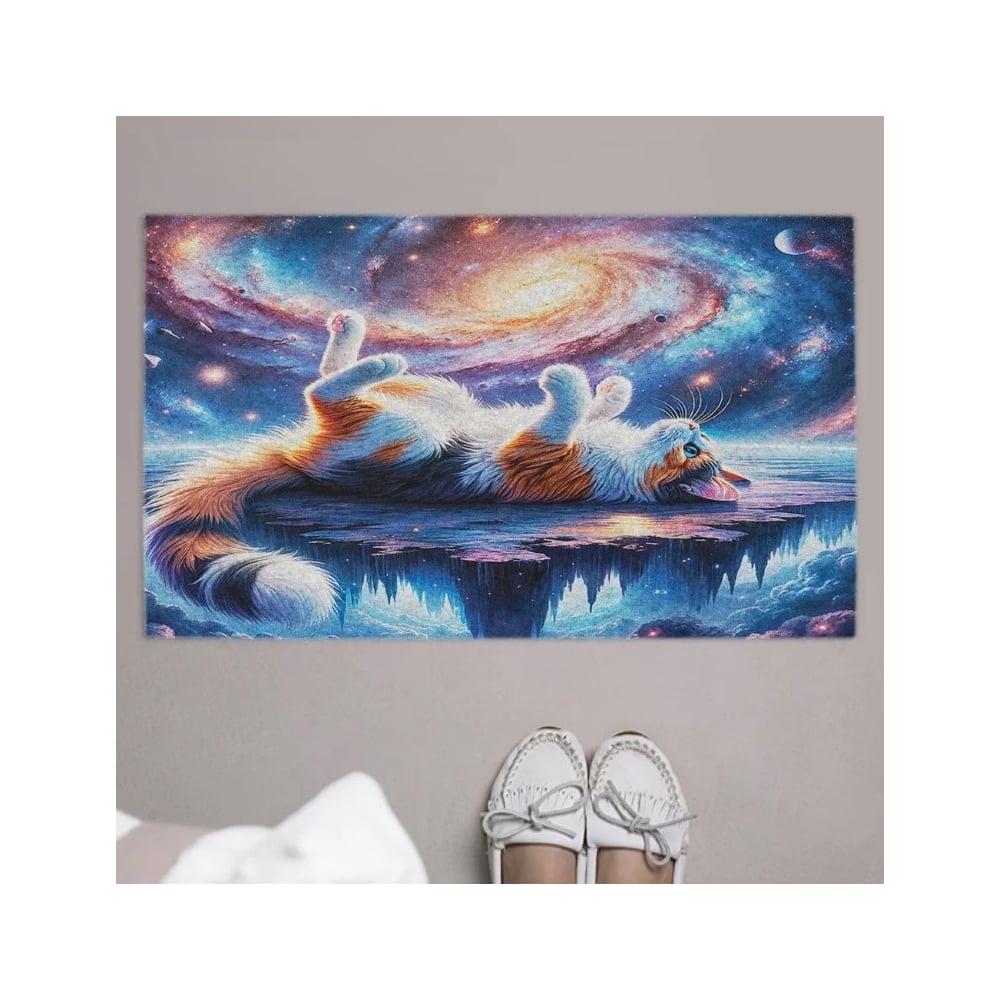 Коврик придверный JoyArty в прихожую с принтом Космос котик 45х75 см door_sd1421 - выгодная цена ...