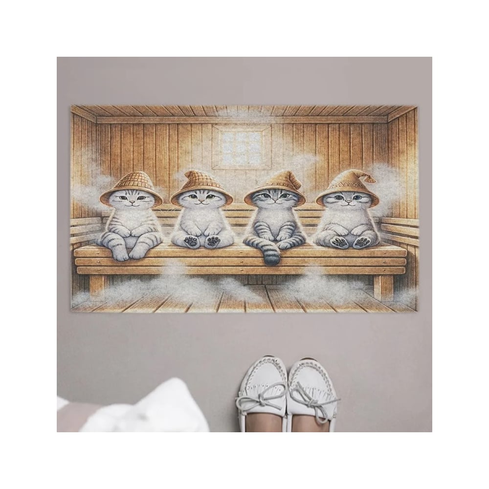 Коврик придверный JoyArty в прихожую с принтом Кото баня 45х75 см door_429876 - выгодная цена ...