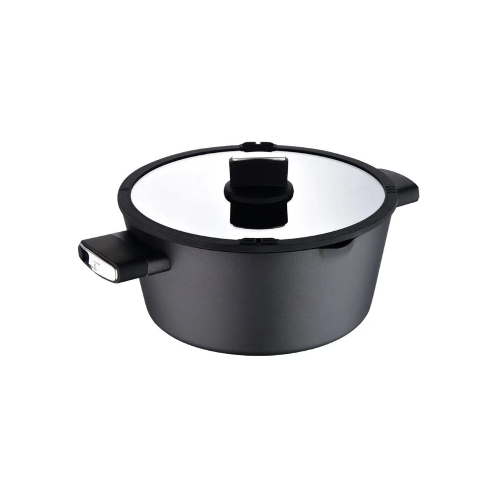 Кастрюля Bergner алюминий, 28 см, 6 л, стеклянная крышка, Ion Plus BG ...