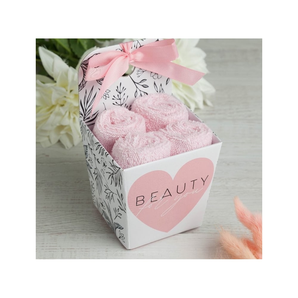 Набор махровых салфеток Этель Beauty 30x30 см-4шт, хлопок, 340 г/м2 ...