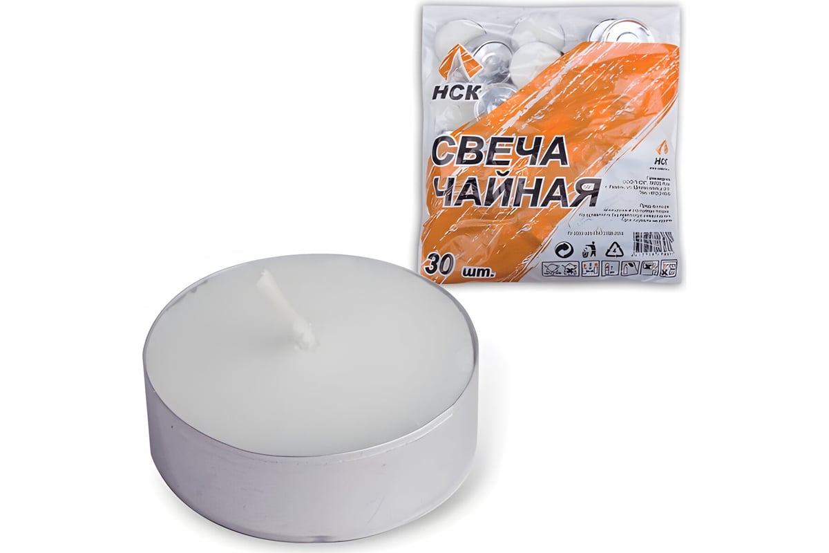 Свечи чайные в гильзе ОФИСМАГ комплект 30 шт., в пакете 590411 ...
