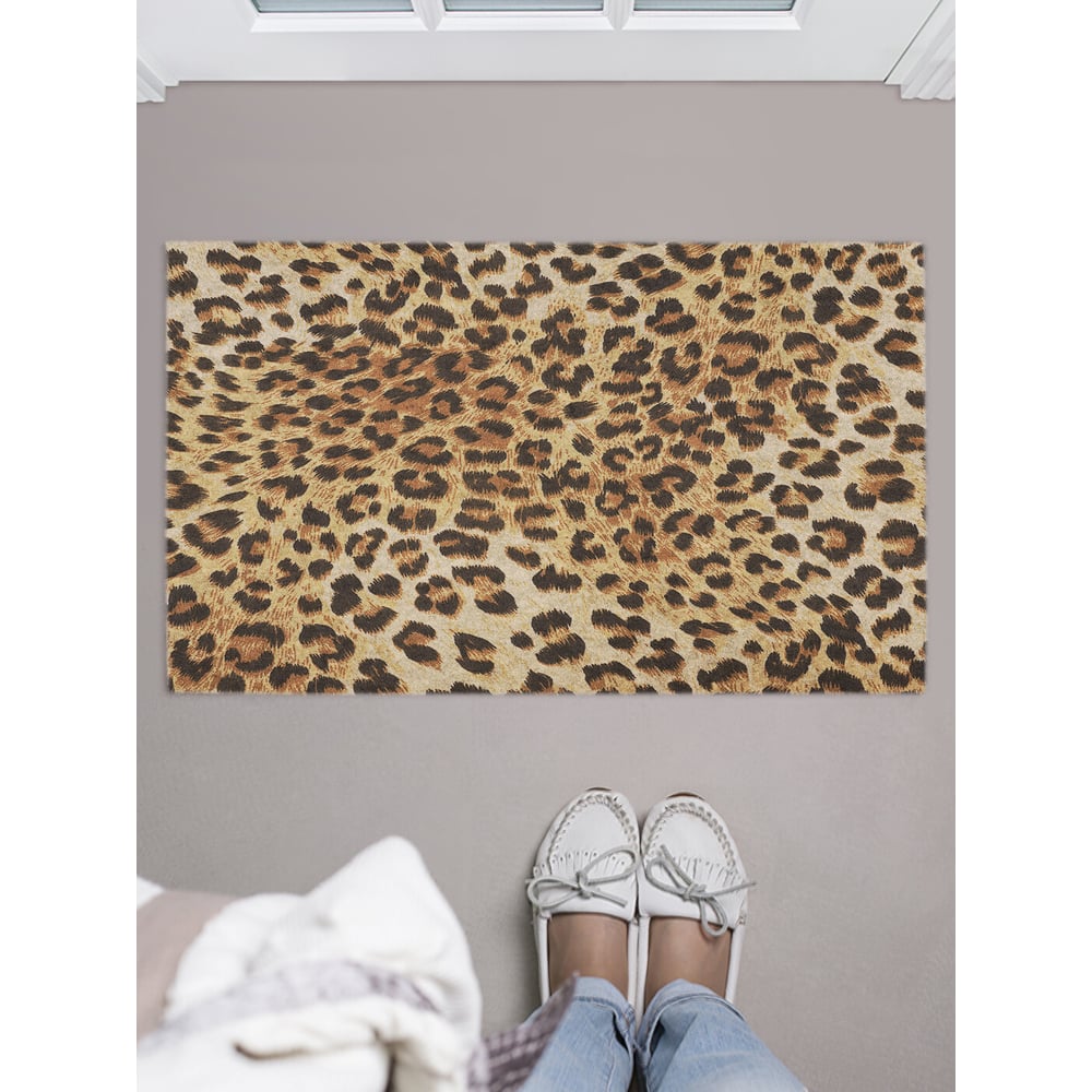 Коврик придверный в прихожую JOYARTY с принтом "Леопардовое окружение", 45х75 см door_3750 ...