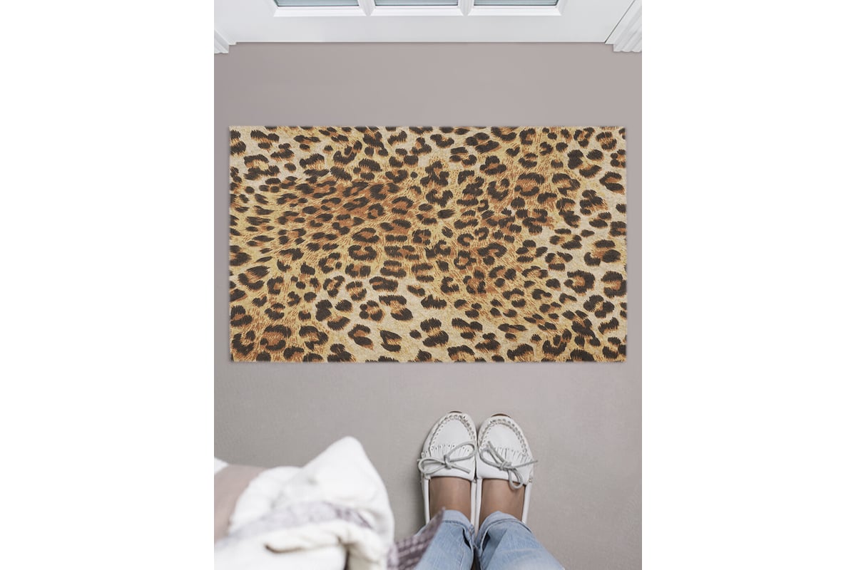 Коврик придверный в прихожую JOYARTY с принтом "Леопардовое окружение", 45х75 см door_3750 ...