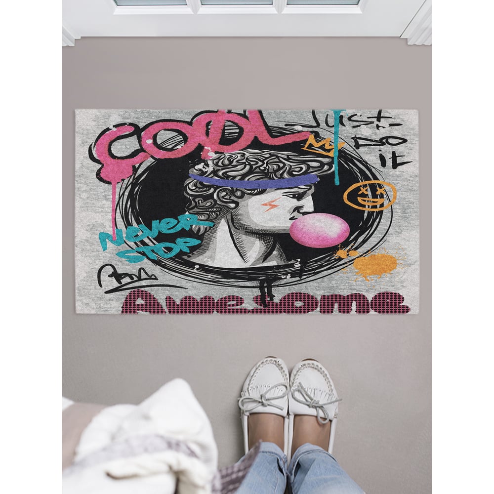 Коврик придверный в прихожую JOYARTY с принтом "Граффити Давид", 45х75 см door_385299 - выгодная ...