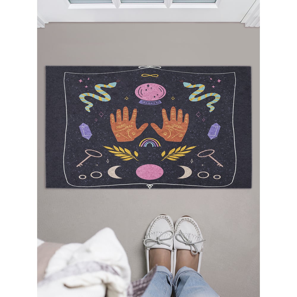 Коврик придверный в прихожую JOYARTY с принтом "Магическая хиромантия", 45х75 см door_389765 ...