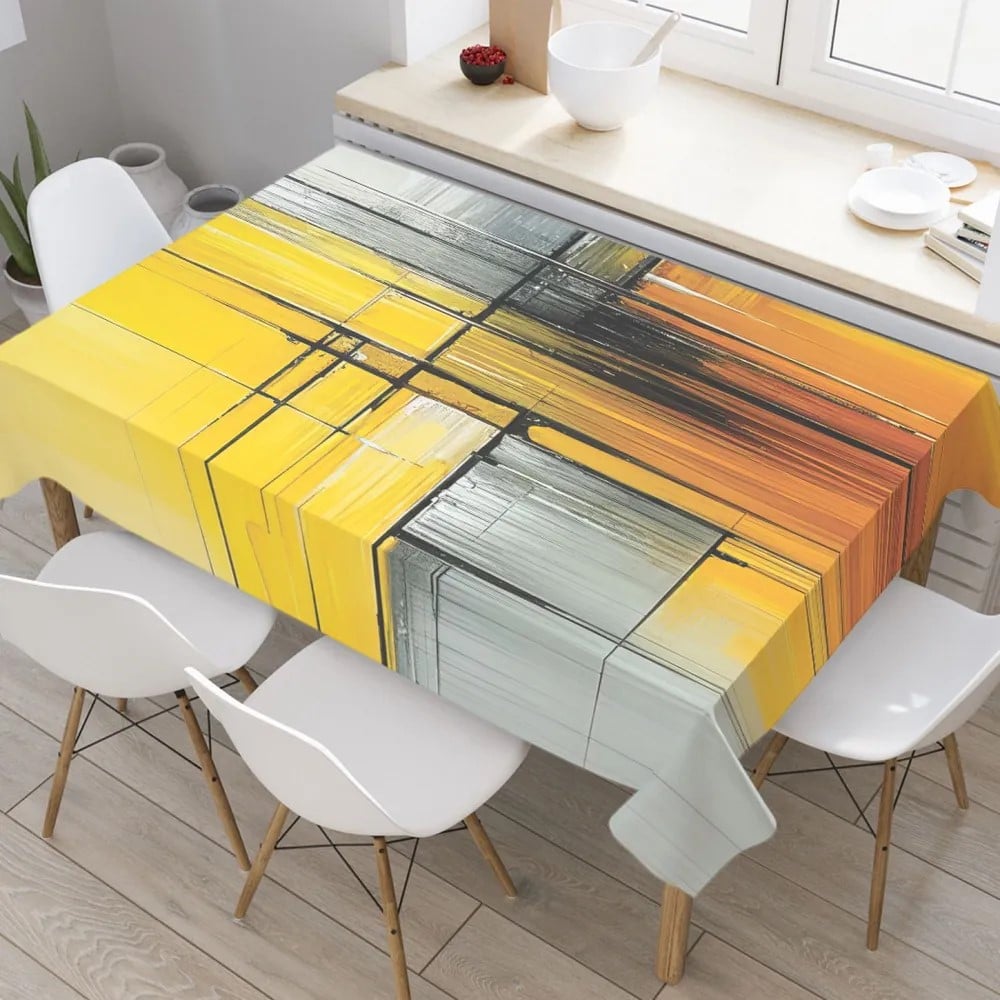 Прямоугольная водоотталкивающая скатерть JoyArty на стол Контрастные линии 145x180 tcox_sd2668 ...