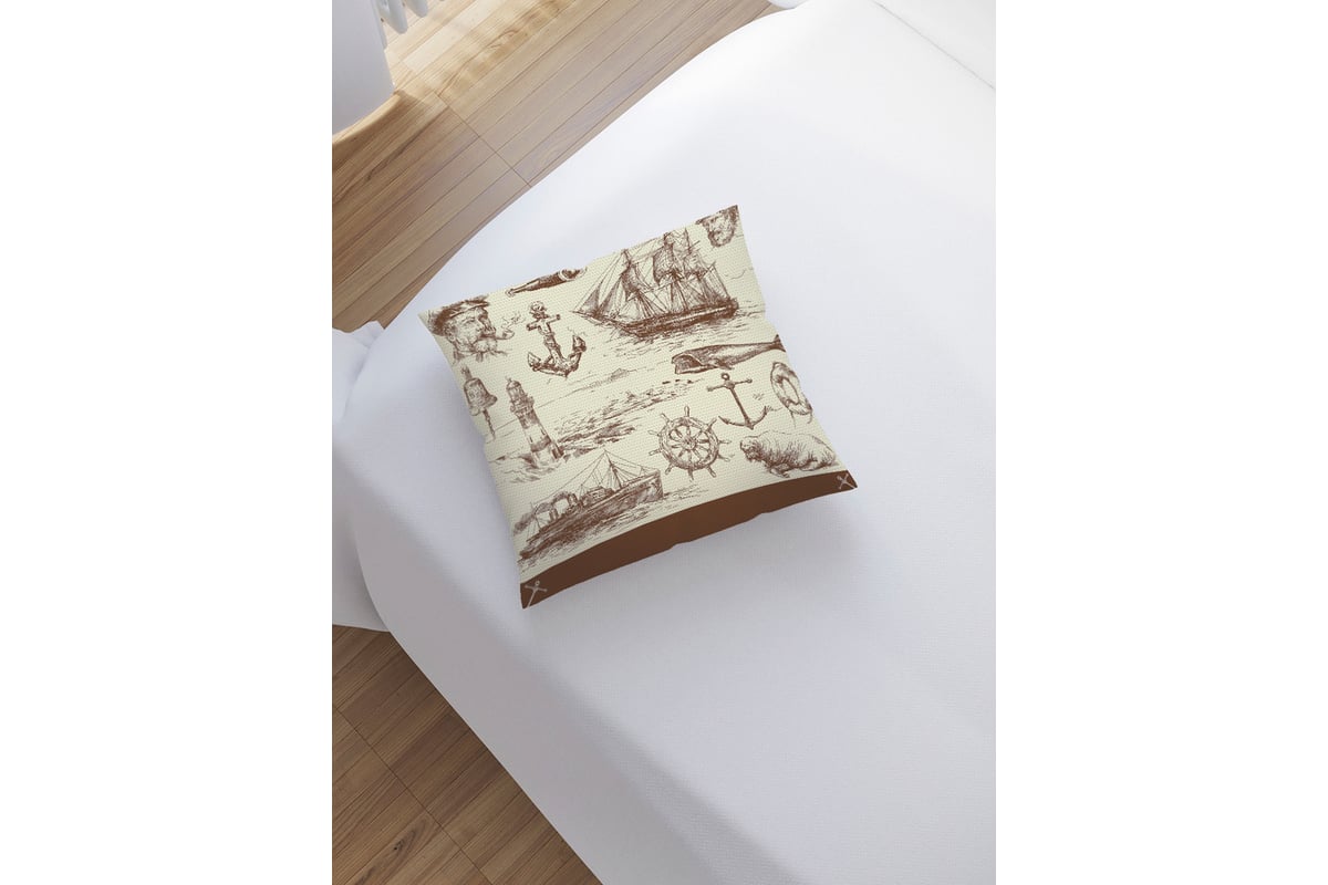 Декоративная наволочка на молнии JoyArty Капитанские истории 45x45 см sl_9001 - выгодная цена ...