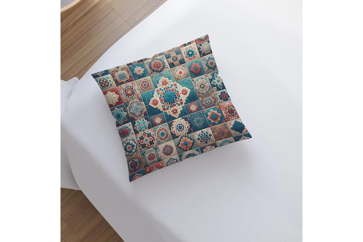 Наволочка декоративная на молнии, чехол на подушку JOYARTY "Марокканские узоры” 45x45 см sl ...