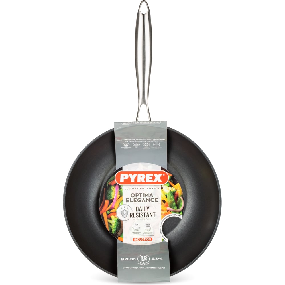 Сковорода-вок PYREX OPTIMA+ ELEGANCE 28см индукция OB28BWX/E006 ...